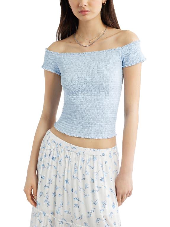 BP. Off-the-Shoulder Smocked Top